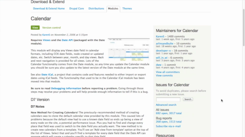 Calendars with Drupal 7