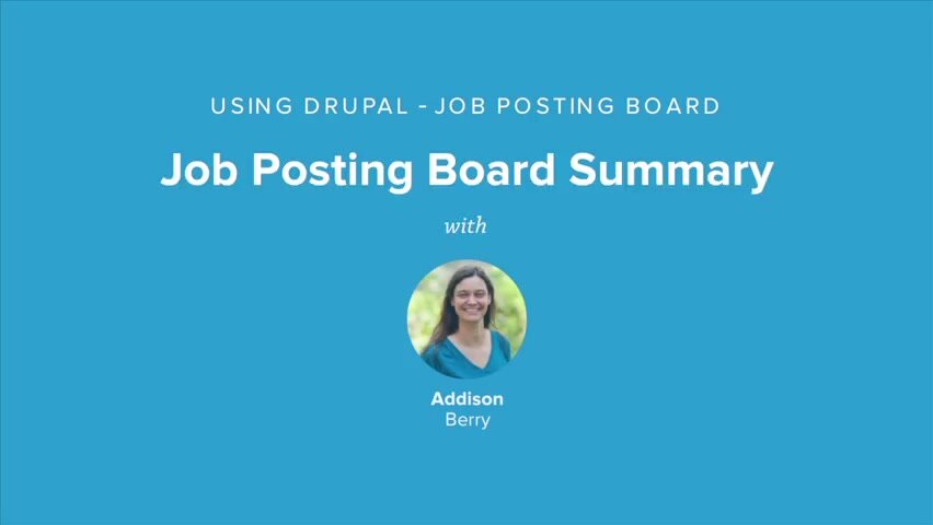 Job Posting Board Summary | Drupal 7