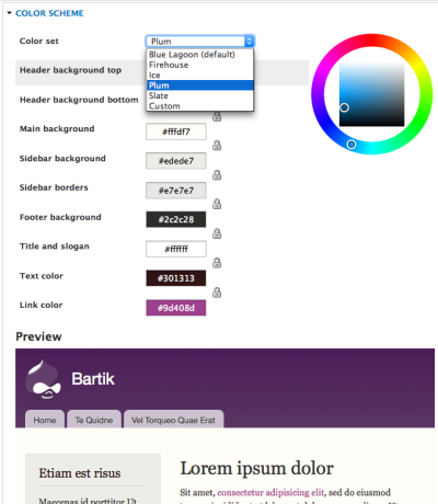 Core Themes: Bartik | Drupal 8, Drupal 9