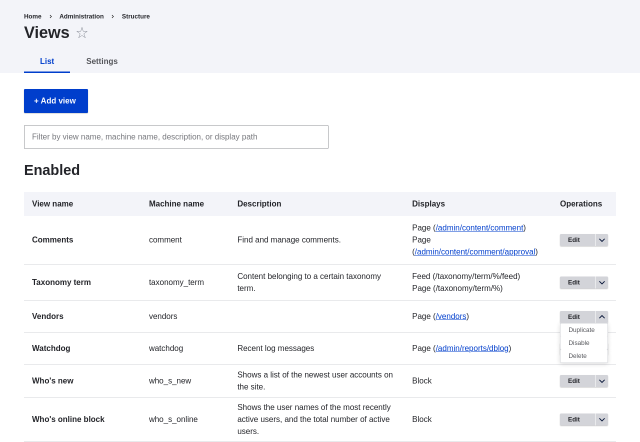 9.4. Duplicating a View | Drupal 8, Drupal 9, Drupal 10, and Drupal 11