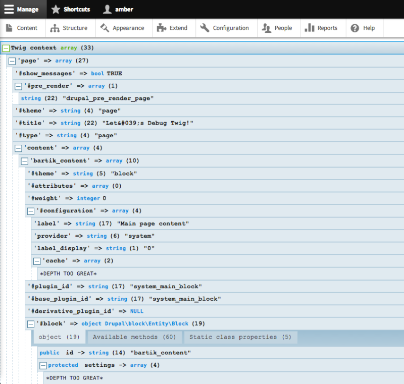 Let's Debug Twig in Drupal 8! | Drupalize.Me Let's Debug Twig in Drupal 8! | Drupalize.Me